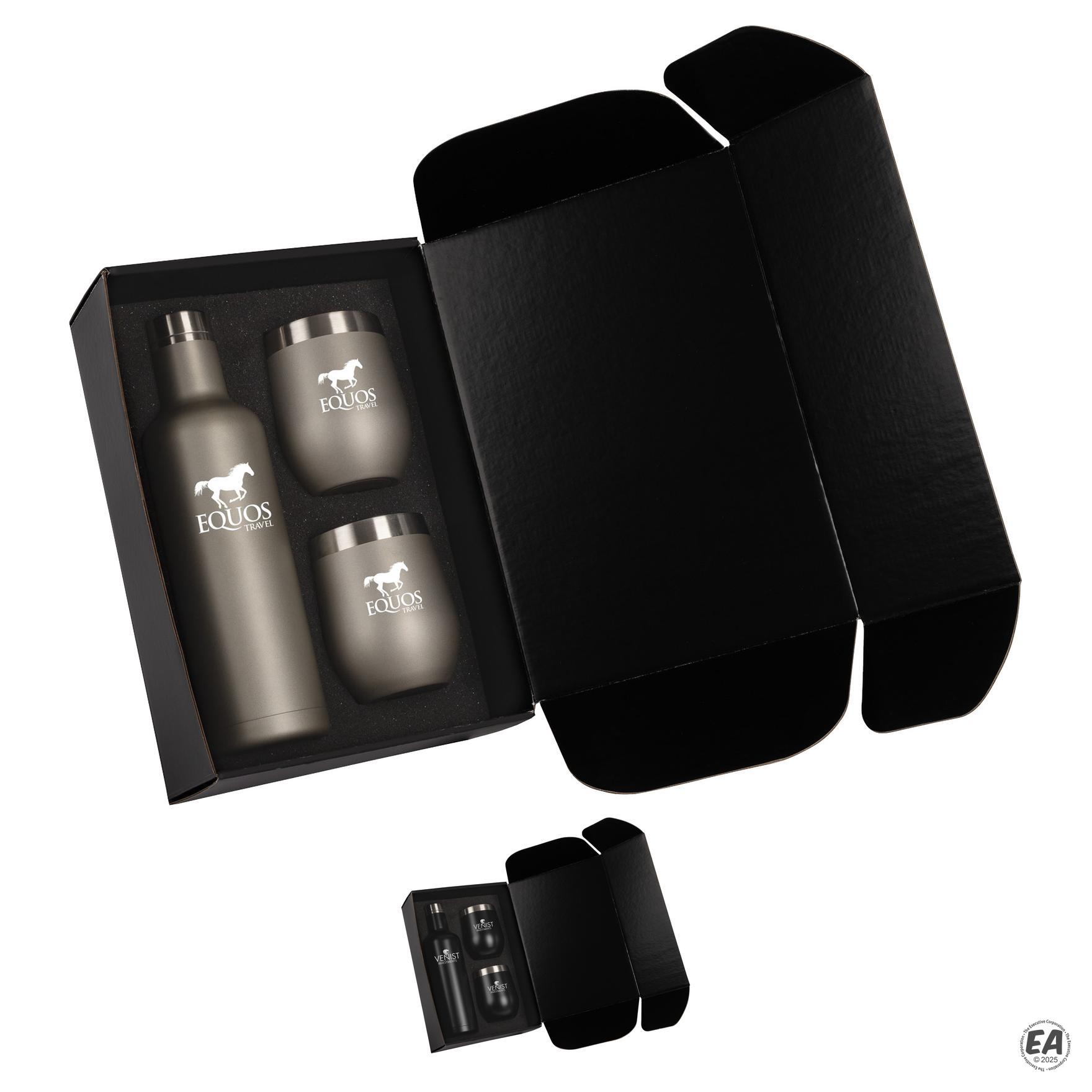 Customized Bliss Wine Bottle & 2 Tumbler Gift Set | Promotional ...