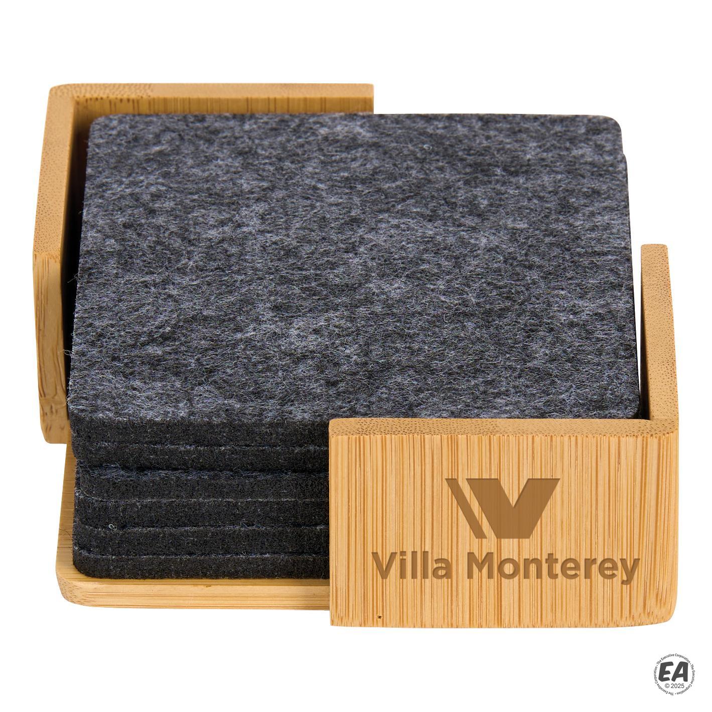 Branded Redmond 6pc Recycled Felt Coaster Set | Customized Cork ...