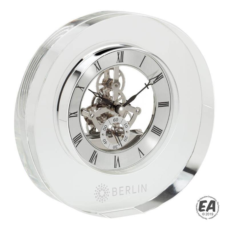 Promotional Essentials EC1055 Crystal Desk Clock | Customized Analog ...