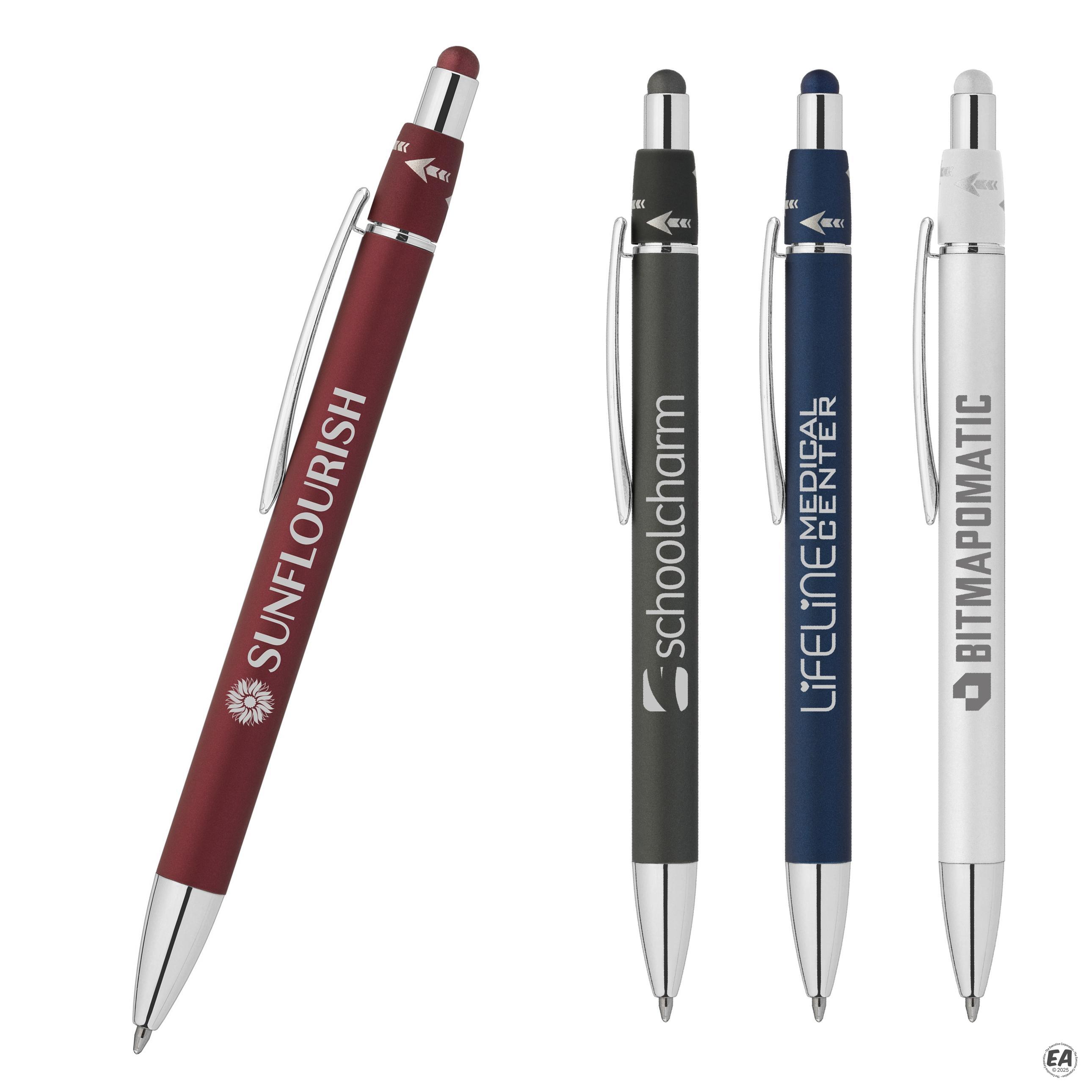 Customized Orbit Spinner Chrome Metal Pen with Stylus | Promotional ...
