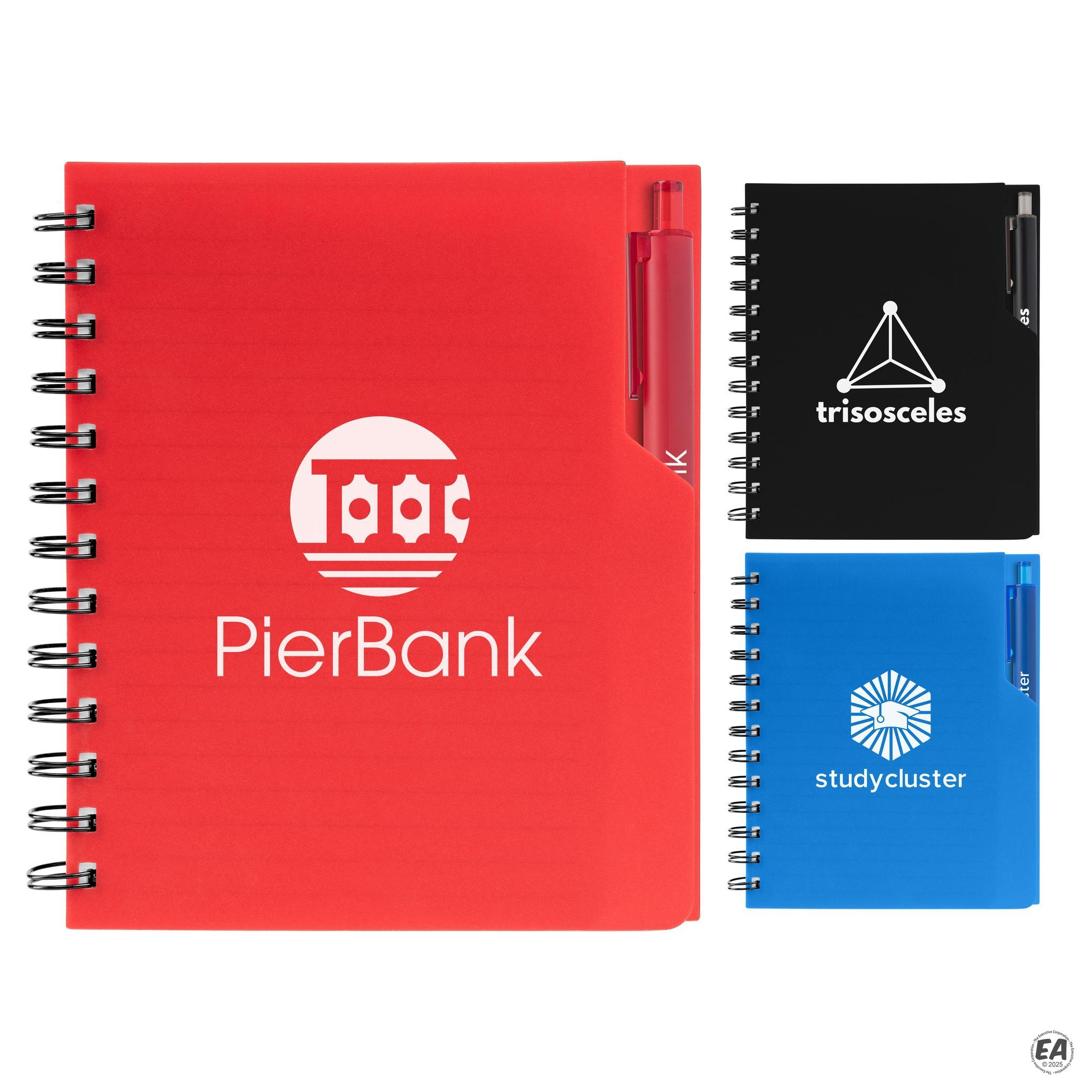 Customized Robust Recycled A5 Spiral Notebook with Pen | Promotional ...
