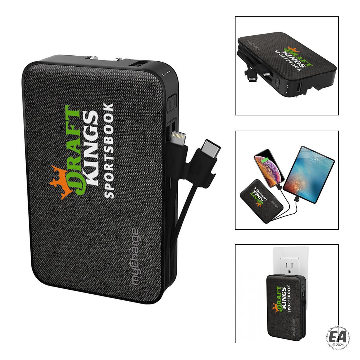 Customized myCharge Powerhub Ultra 10,000mAh Everything Built in Portable Charger | Promotional ...