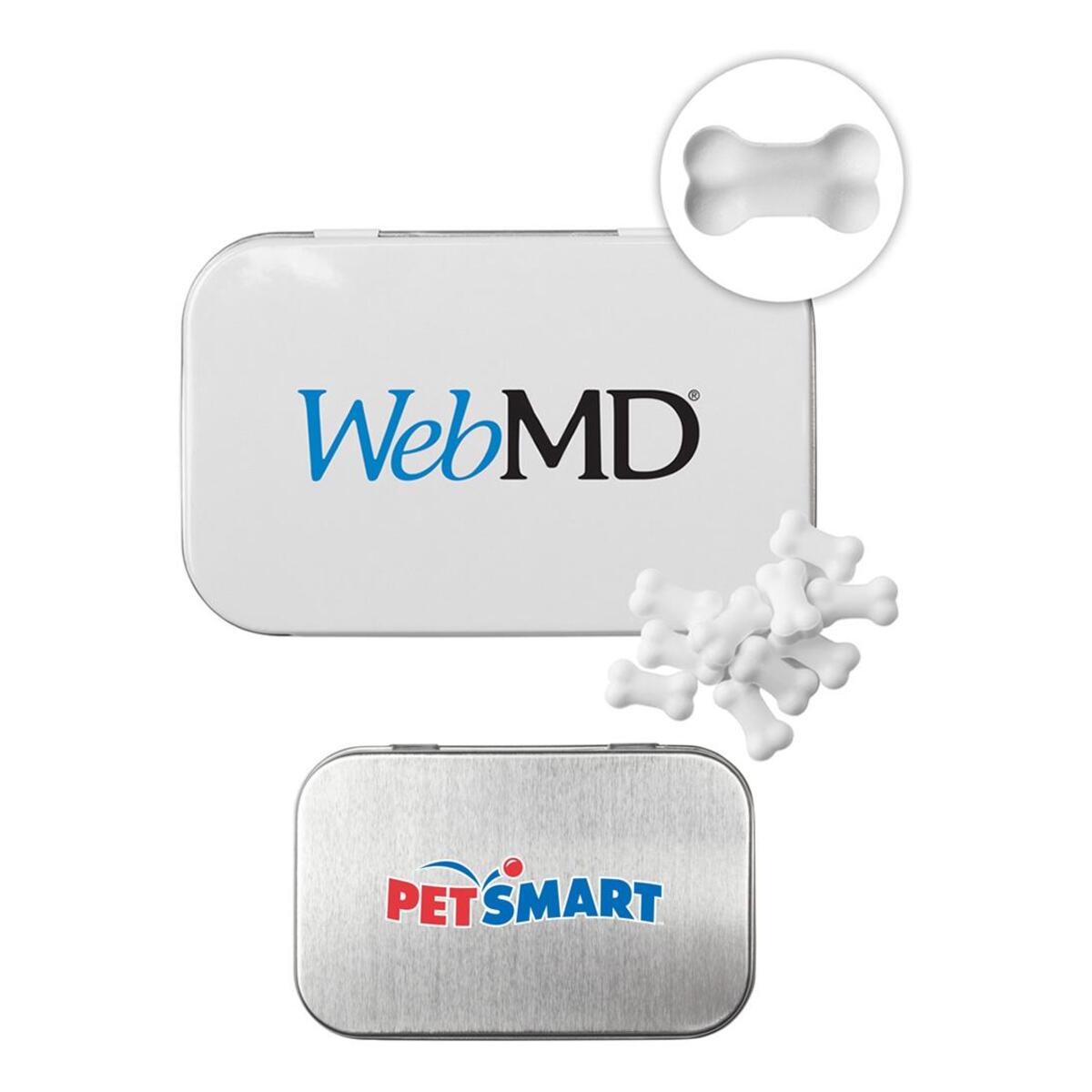 Promotional Rectangular Tin: Bone Shaped Mints | Customized Mints ...