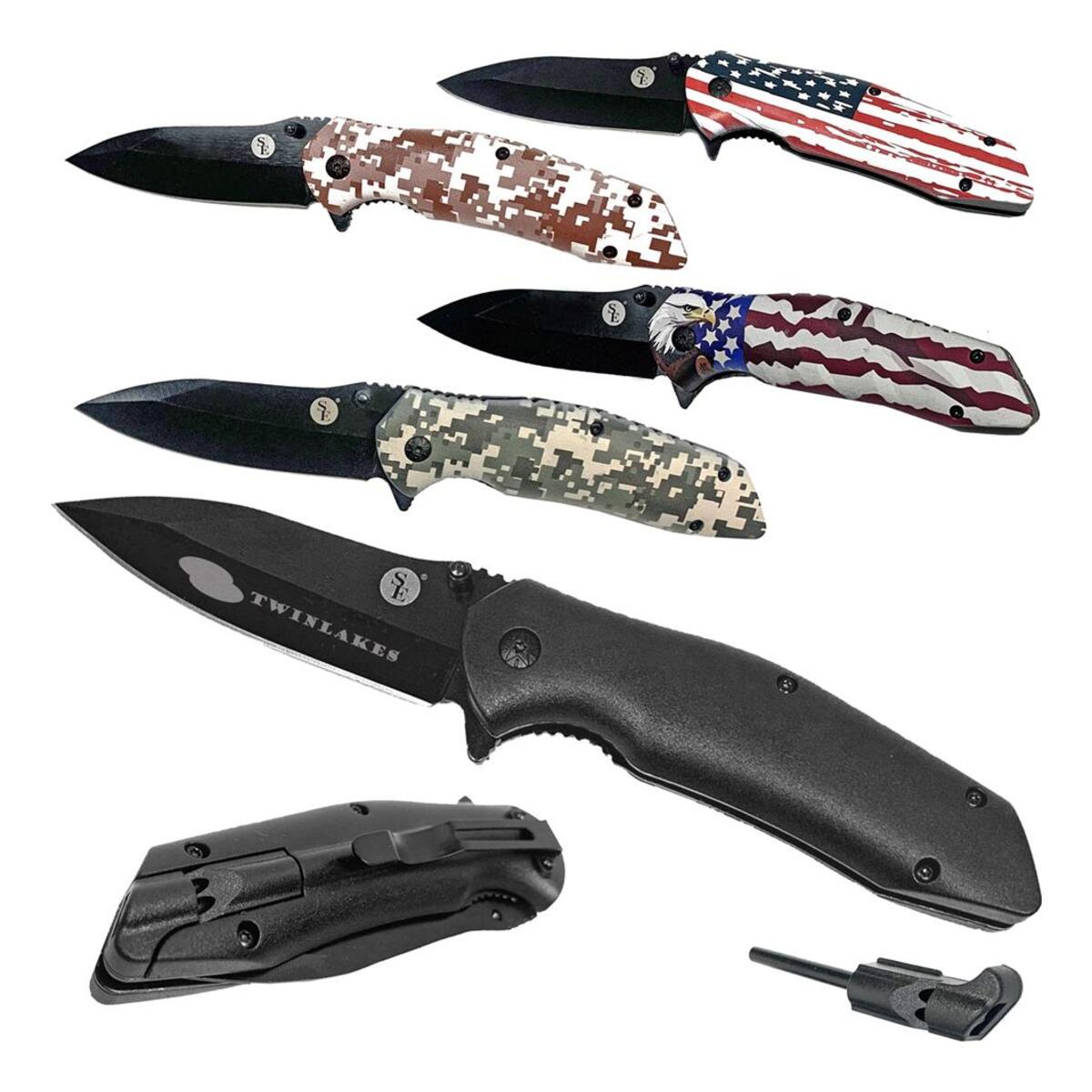 Customized Tactical Survival Pocket Knife with Integrated Fire Starter ...