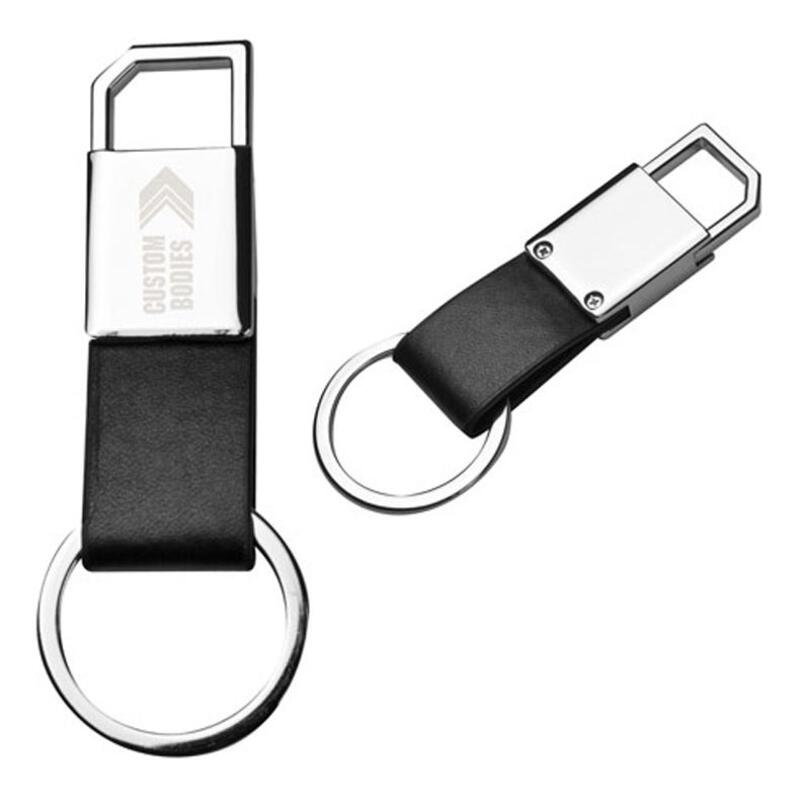 Customized Stylish Clip-On Metal & Leatherette Key Tag with Square Pull ...