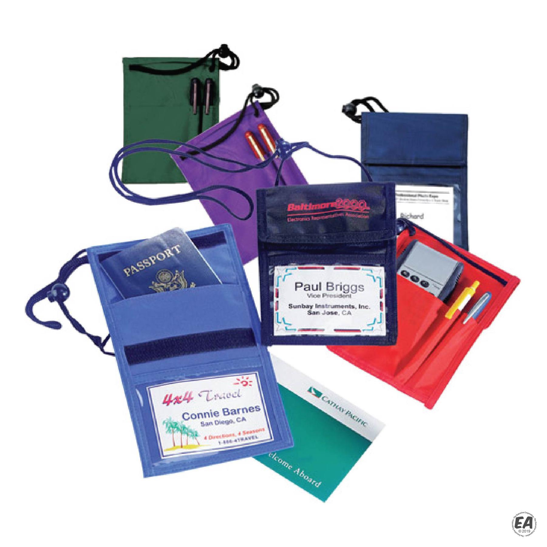 Custom Imprinted Trade Show Neck Wallet | Customized Name Badge Holders ...