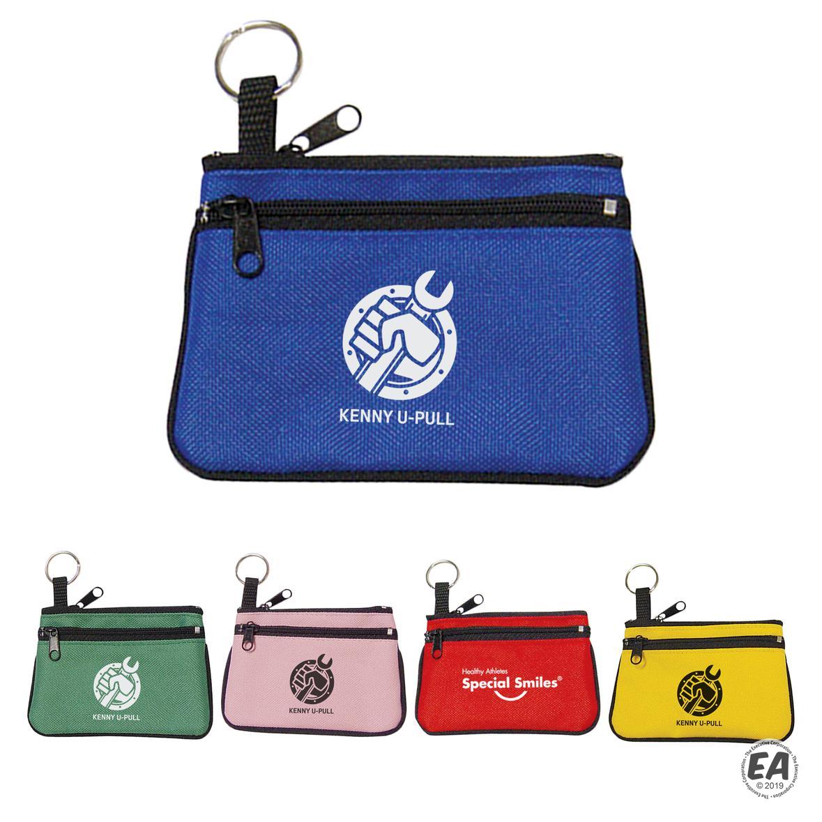 Promotional Double-Zipper Coin Purse with Key Ring | Custom Coin ...