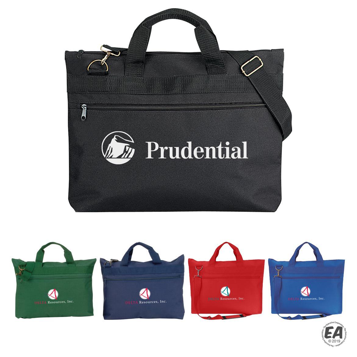 Customized Carry Tote Briefcase Bag with Zipper | Promotional Polyester ...