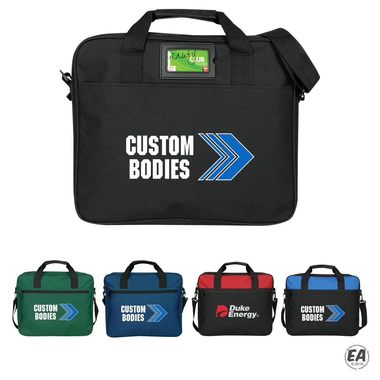 Customized Classic Two-Tone Poly Briefcase | Branded Messenger ...