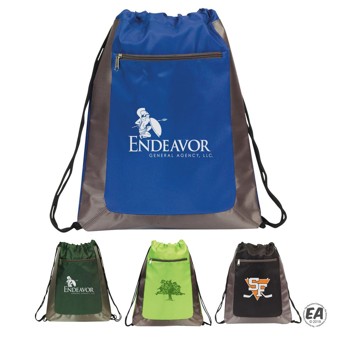 Promotional Metallic Accent Drawstring Backpack | Custom Drawstring ...