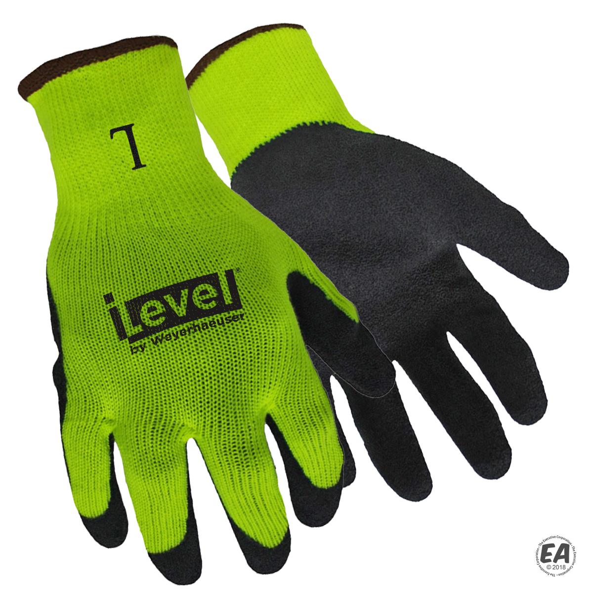 Promotional Hi-Viz Lime Textured Latex Palm Coated Gloves | Customized ...