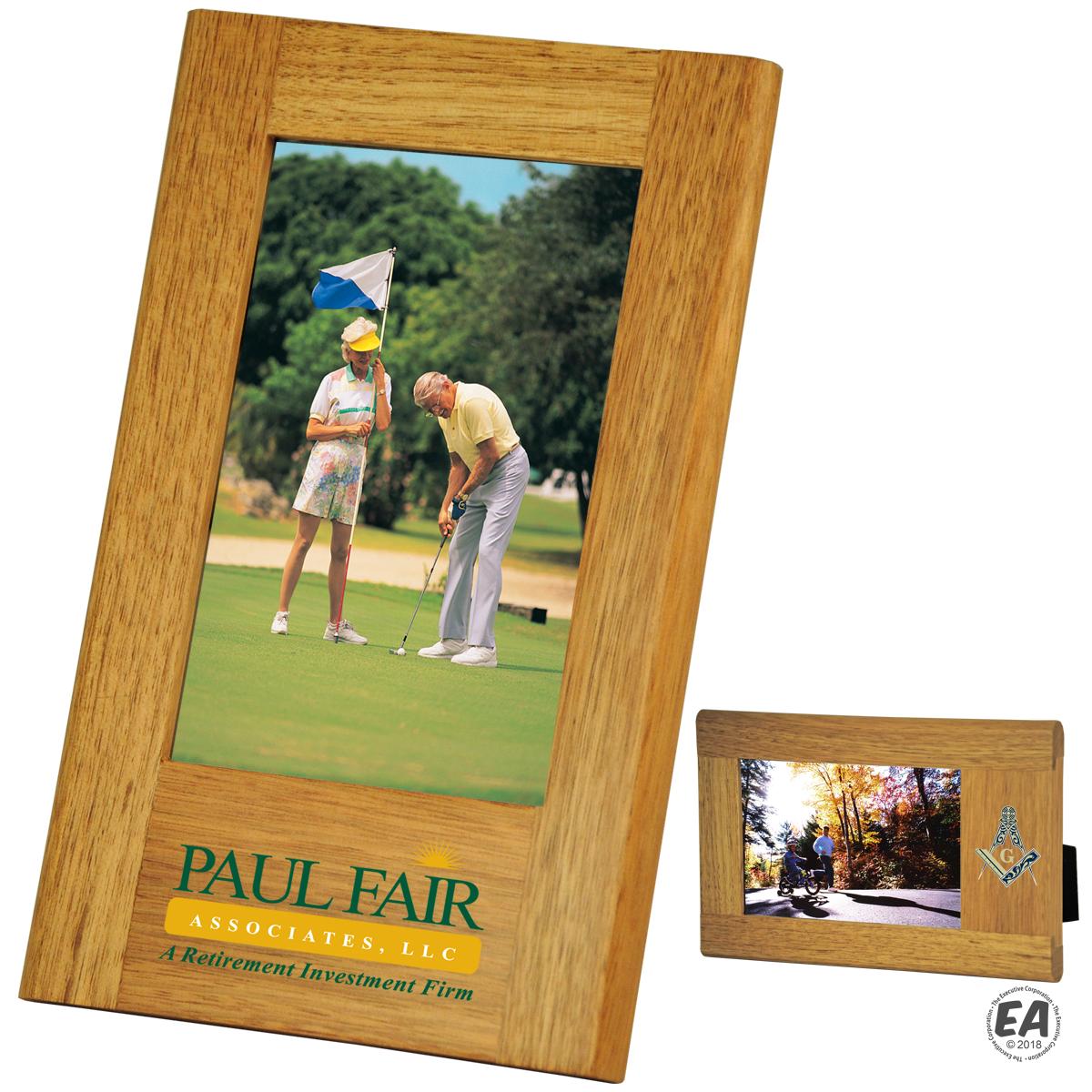 Customized Wide border Natural Wood Frame 4x6 | Branded Wooden Picture ...