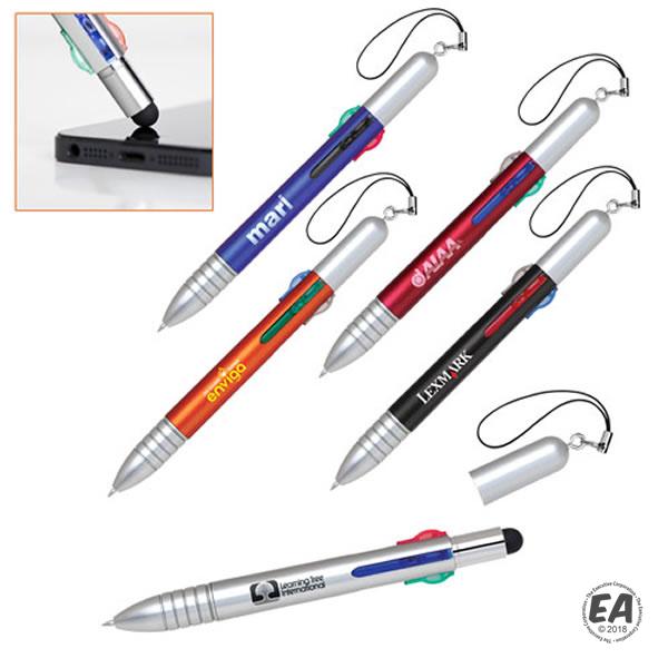 Customized 4 Color Ink Capacitive Stylus Plastic Ballpoint Pen | Custom ...