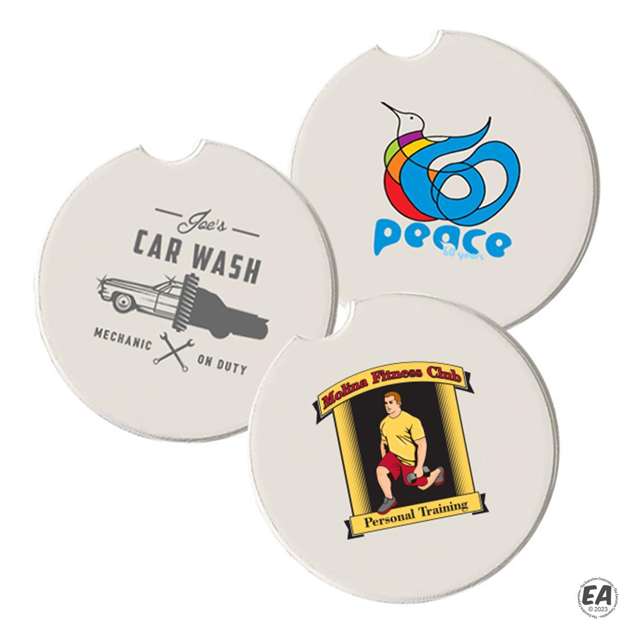 Customized Absorbent Stone Car Coaster (1-Pack) | Custom Car Organizers ...