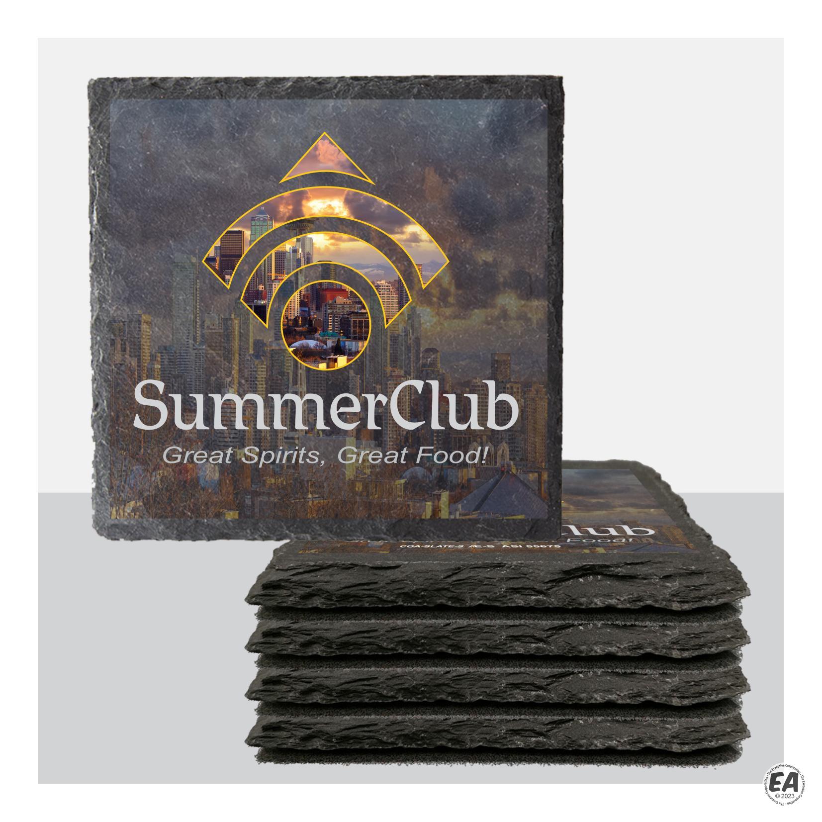 Promotional Square Slate Coasters (4-Pack) | Customized Coaster Sets ...