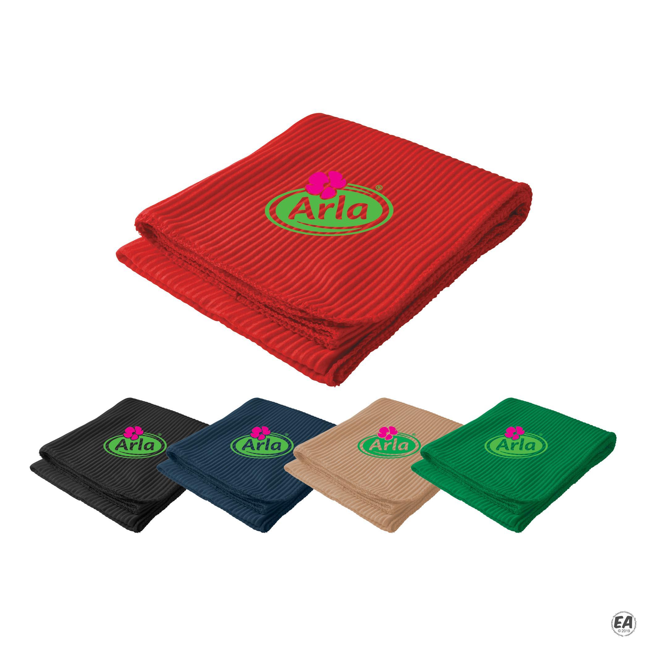 Promotional Ribbed Fleece Blanket | Custom Blankets | Branded Ribbed ...