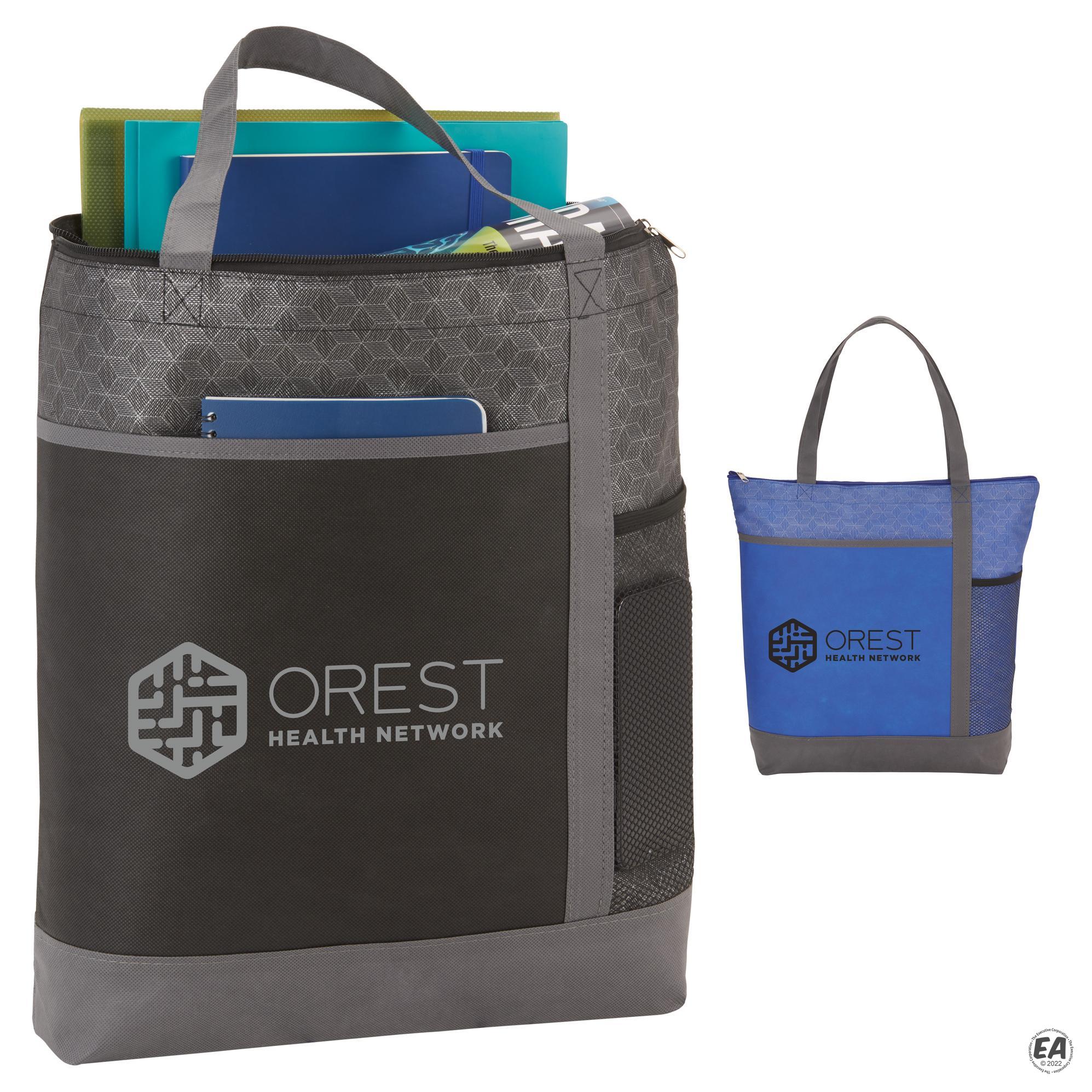 Customized Chrome Non-Woven Zipper Convention Tote Bag | Promotional ...