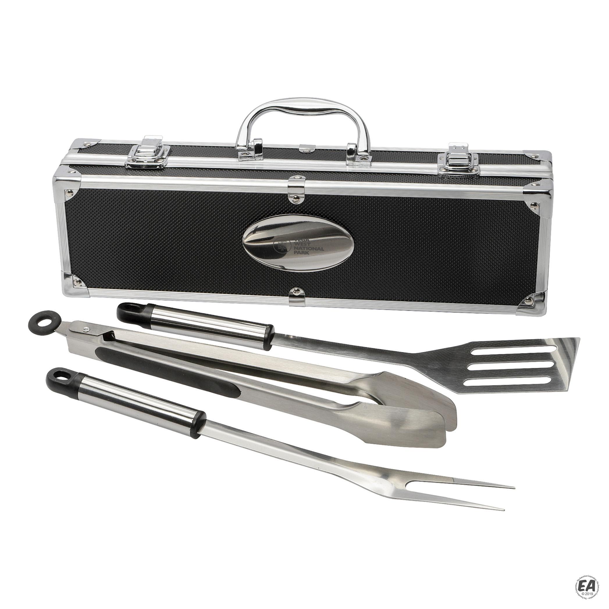 Promotional 3 Piece BBQ set in Aluminum Case | Custom BBQ Sets ...