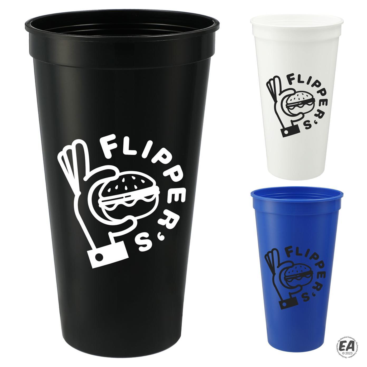 Customized Solid 24 oz Stadium Cup | Promotional Plastic Cups | Branded ...
