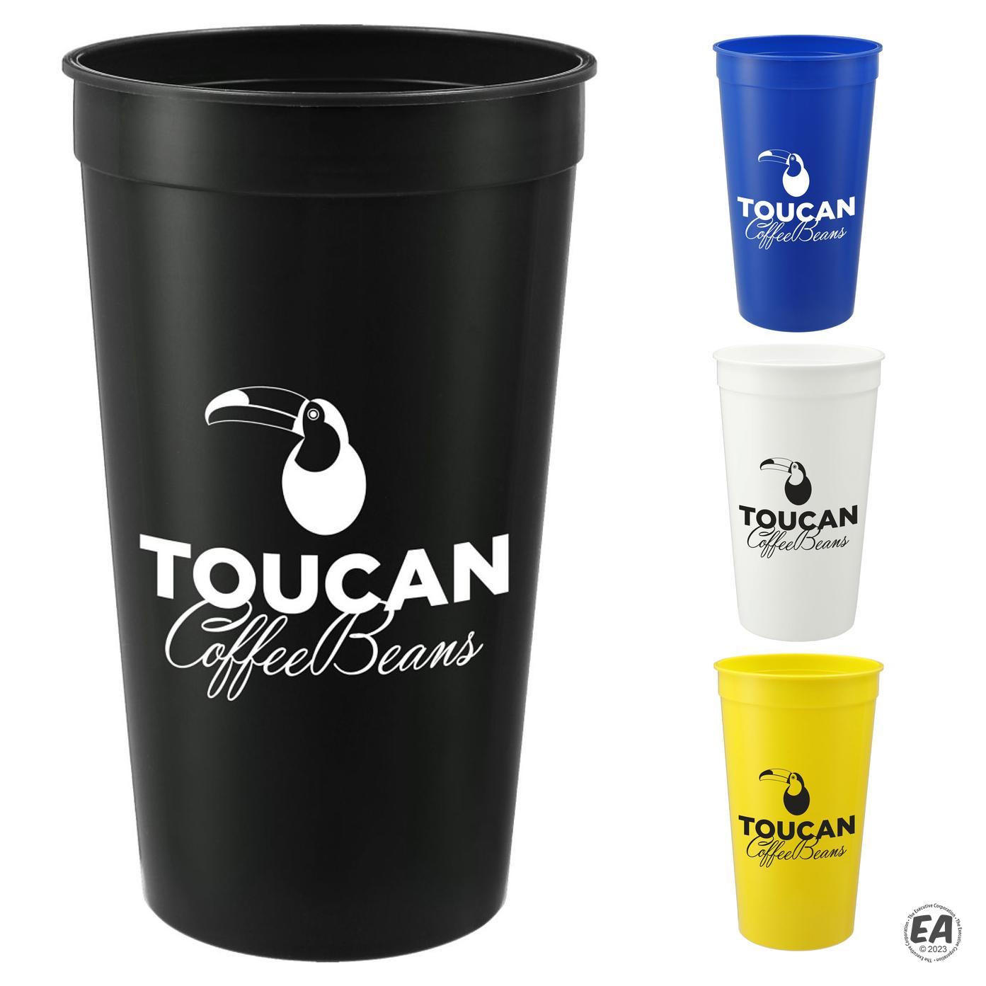 Custom Solid 32 oz Stadium Cup | Promotional Plastic Cups | Branded ...