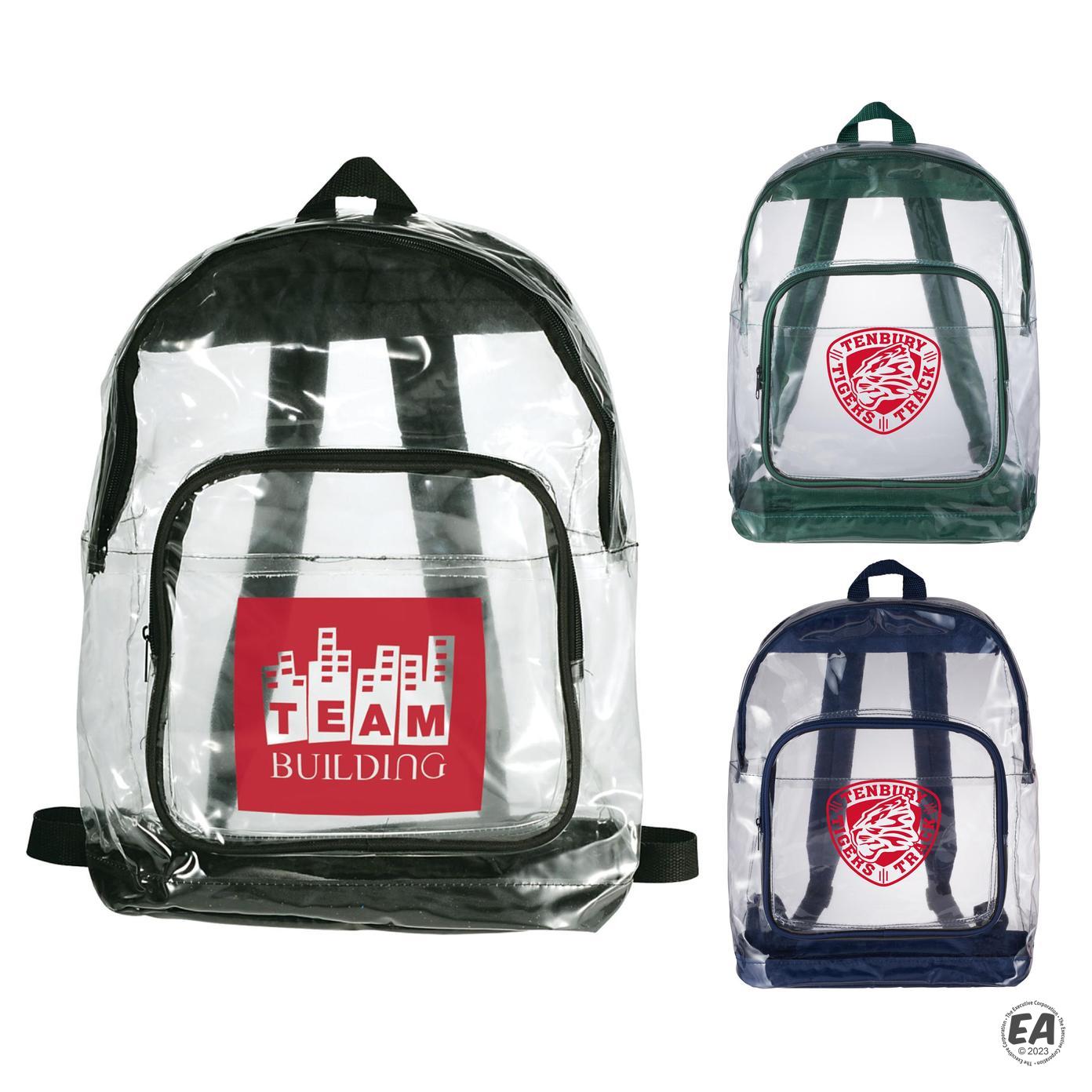 Customized Rally Clear Backpack | Promotional Clear Backpacks | Custom ...