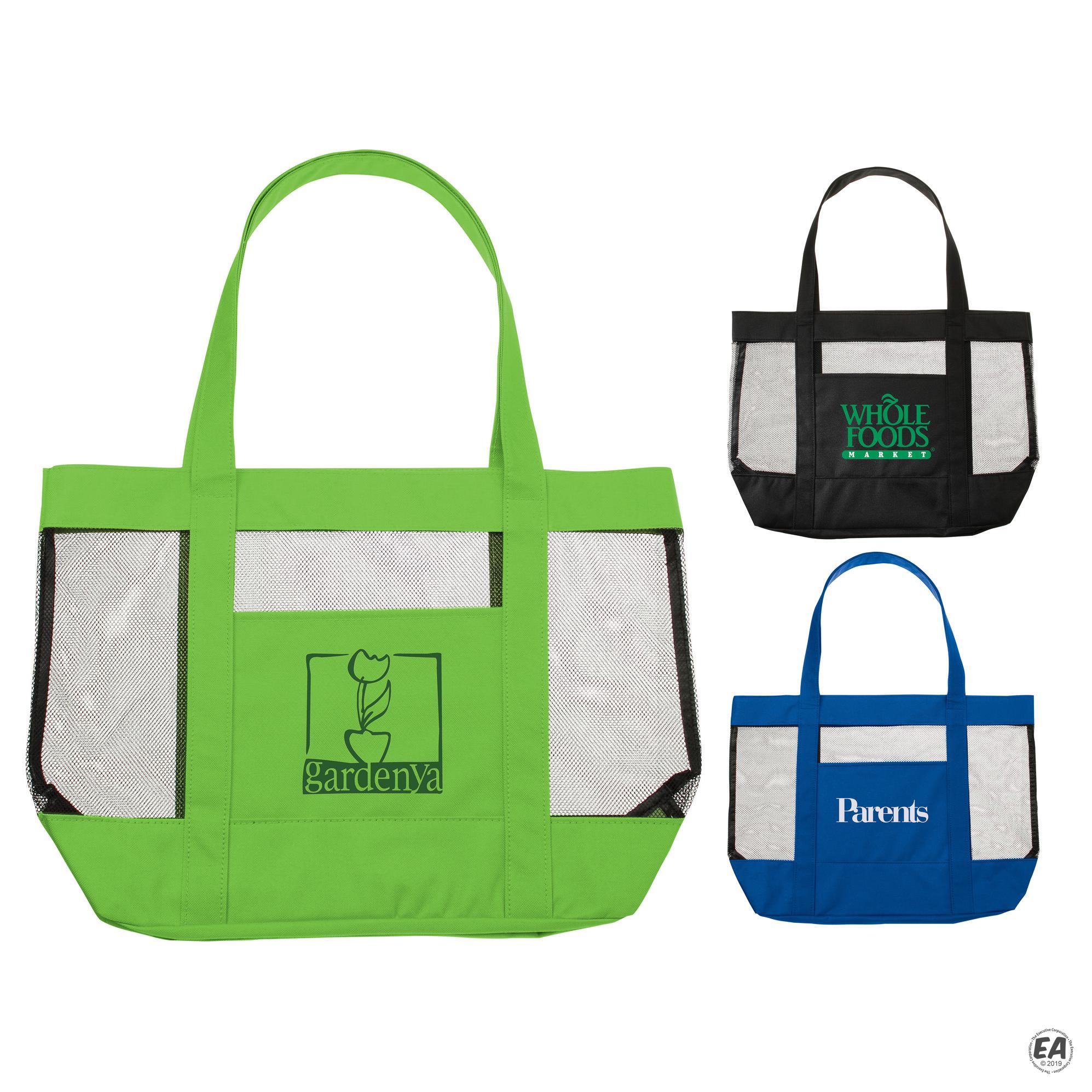 Customized The Surfside Mesh Tote Bag | Custom Mesh Tote Bags ...