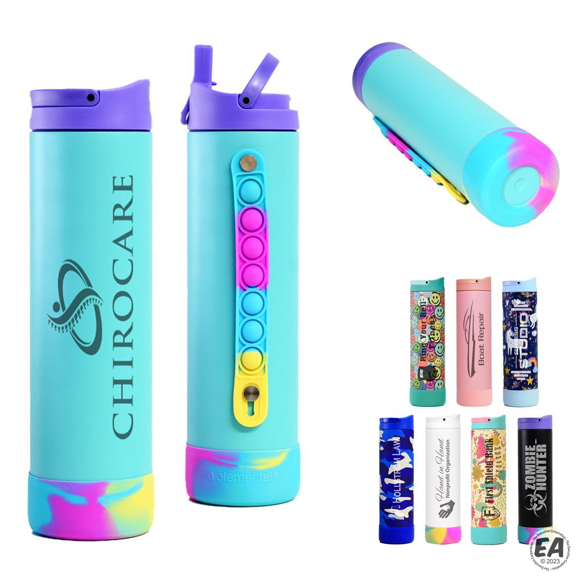 Customized Elemental 20 oz Iconic Pop Fidget Bottle | Promotional Water ...