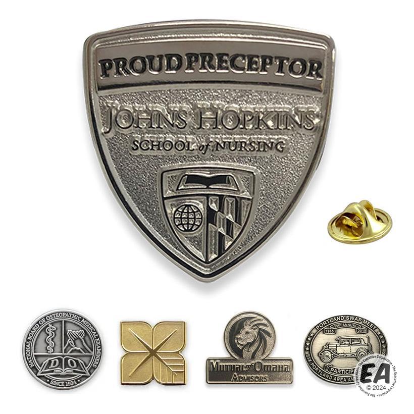 Promotional Die Struck Lapel Pins - 1 Dia. Custom Die Shape ...