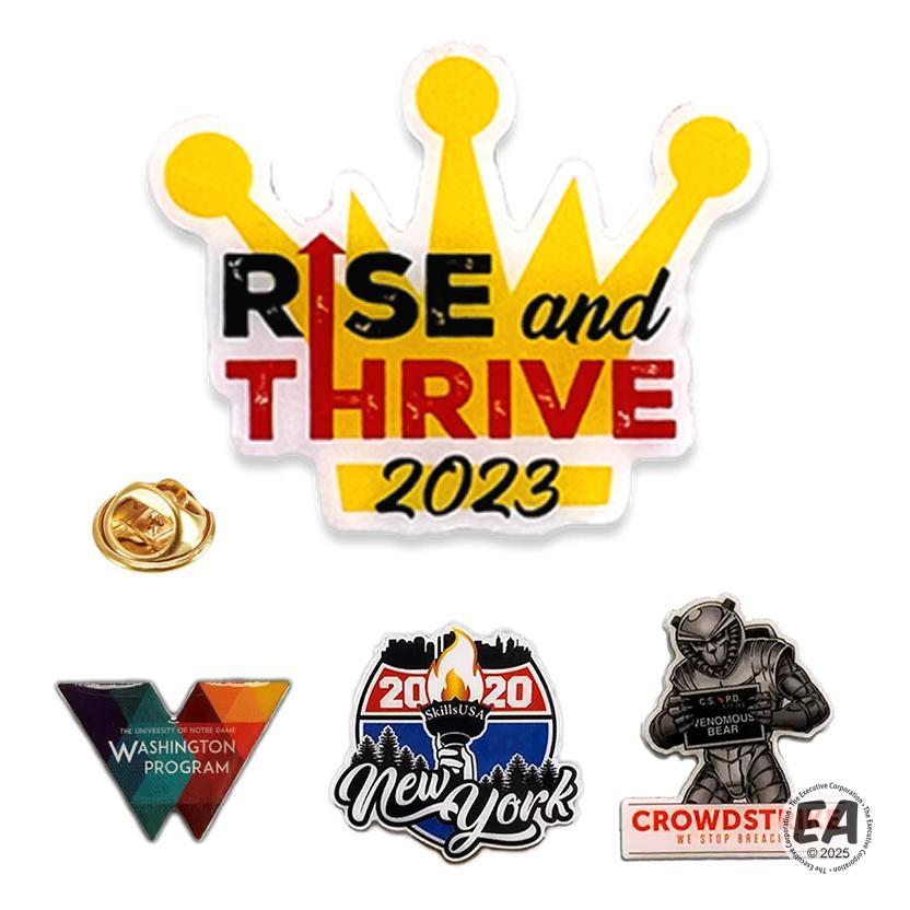 Customized Full Color Epoxy Lapel Pins - 1 Dia. Custom Die Shape ...