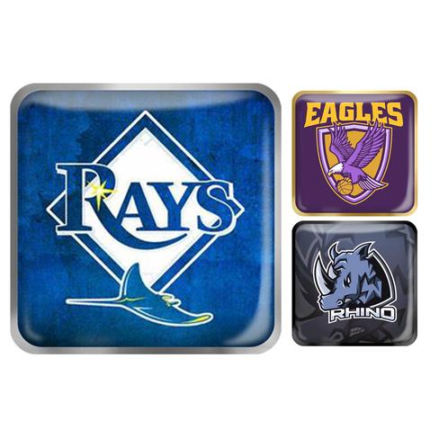 Customized Full Color Epoxy Lapel Pins - Square with Rounded Corners 0. ...