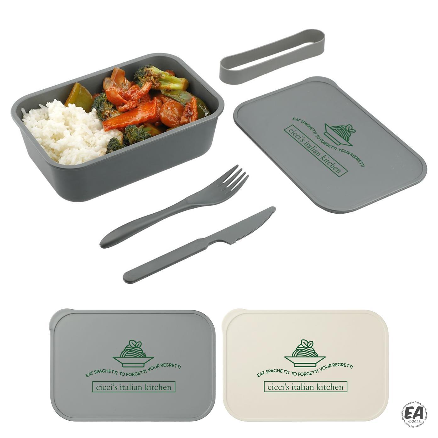 Promotional PLA Bento Box with Band and Utensils | Customized Food ...