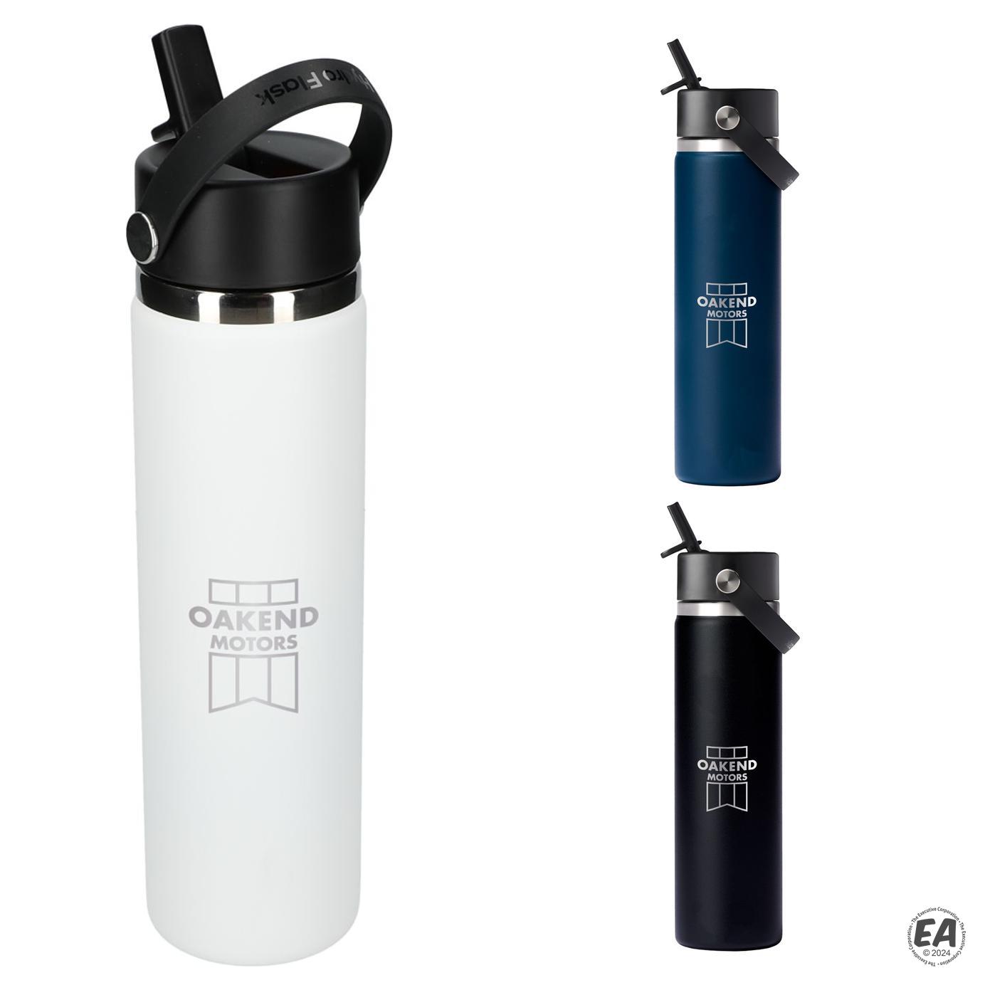 Customized Hydro Flask 24 oz Wide Mouth with Flex Straw Cap | Branded ...