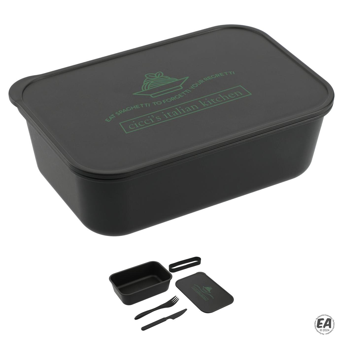 Promotional PLA Bento Box with Band and Utensils | Customized Food ...