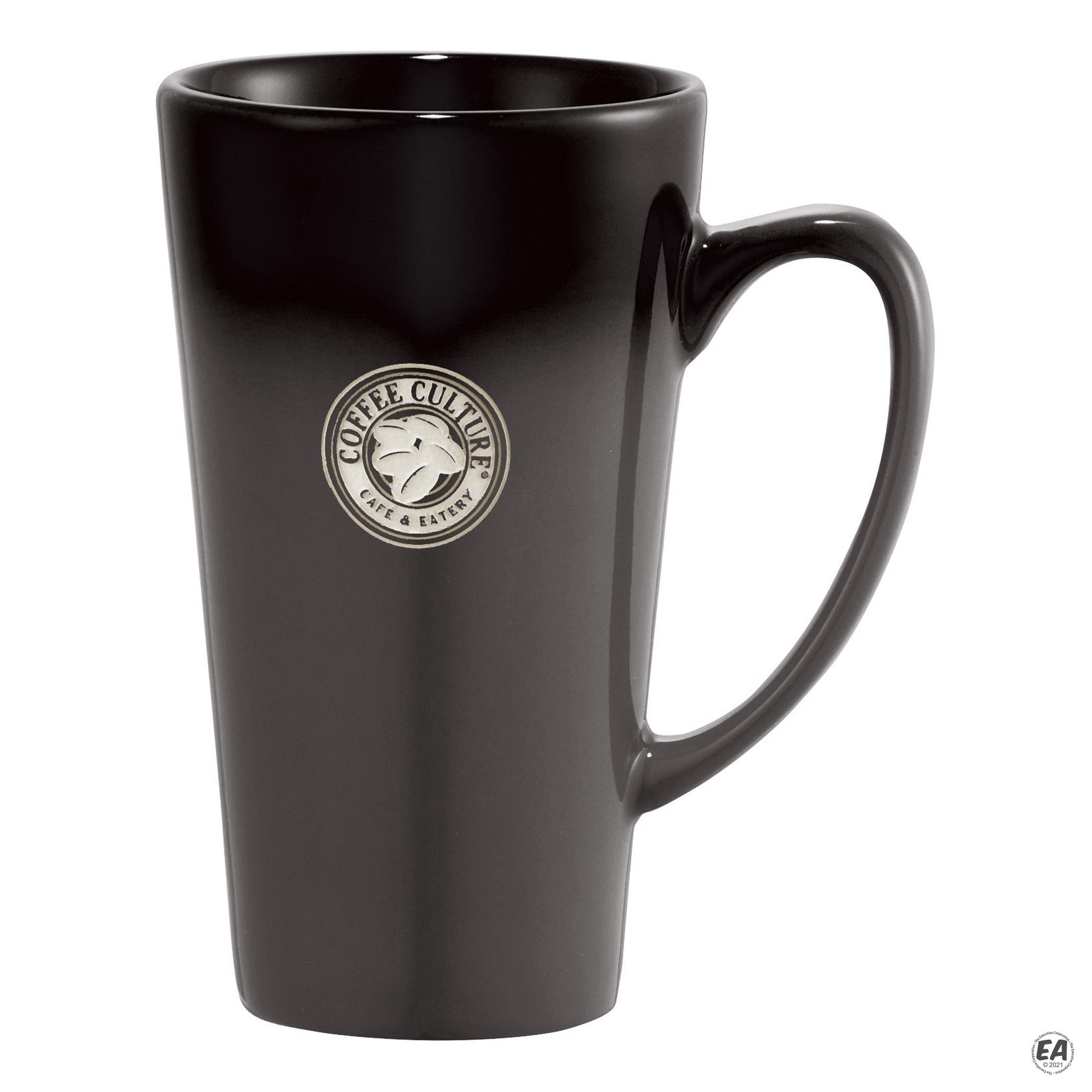 Promotional 14 oz Cafe Tall Latte Ceramic Mug | Customized Deep Etched ...