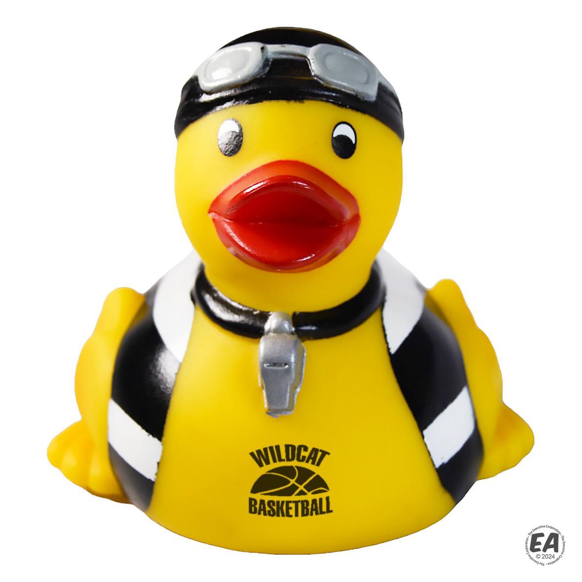 Customized Referee Rubber Duck with Striped Shirt | Branded Rubber ...