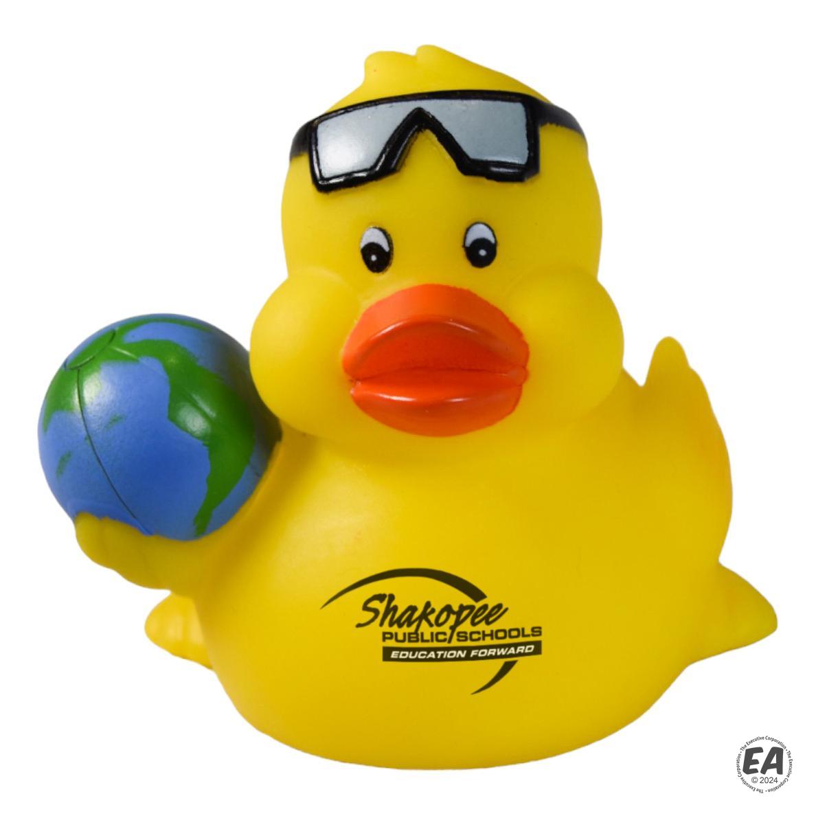 Custom Rubber Globe Duck | Customized Rubber Ducks | Promotional Rubber ...