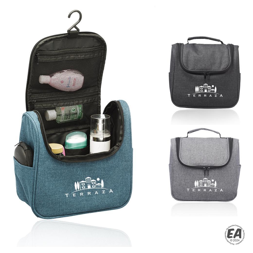 Customized Road Trip Heathered Toiletry Bag 10x9x4.75 | Promotional ...