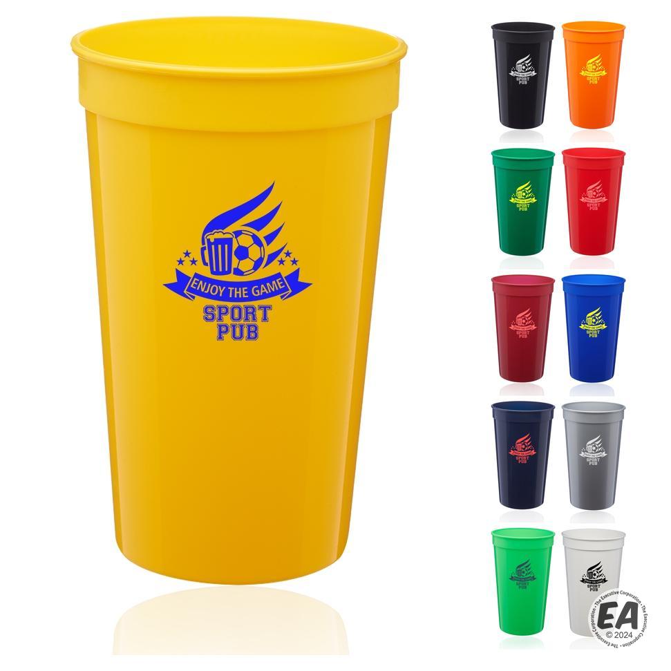 Customized 22 oz. Plastic Stadium Cup | Branded Plastic Cups | Custom ...