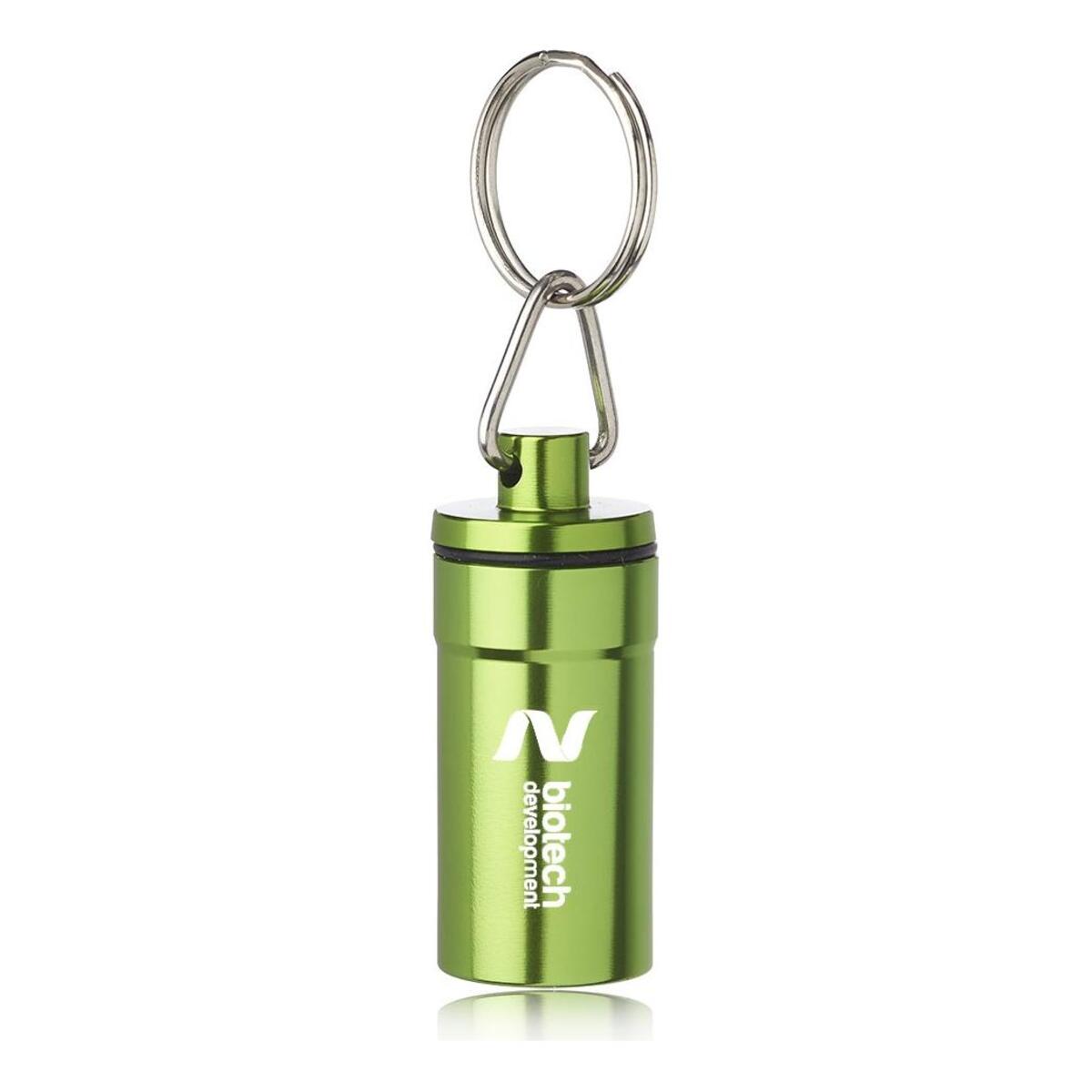 Promotional Metallic Aluminum Pill Bottle Keychain | Customized ...