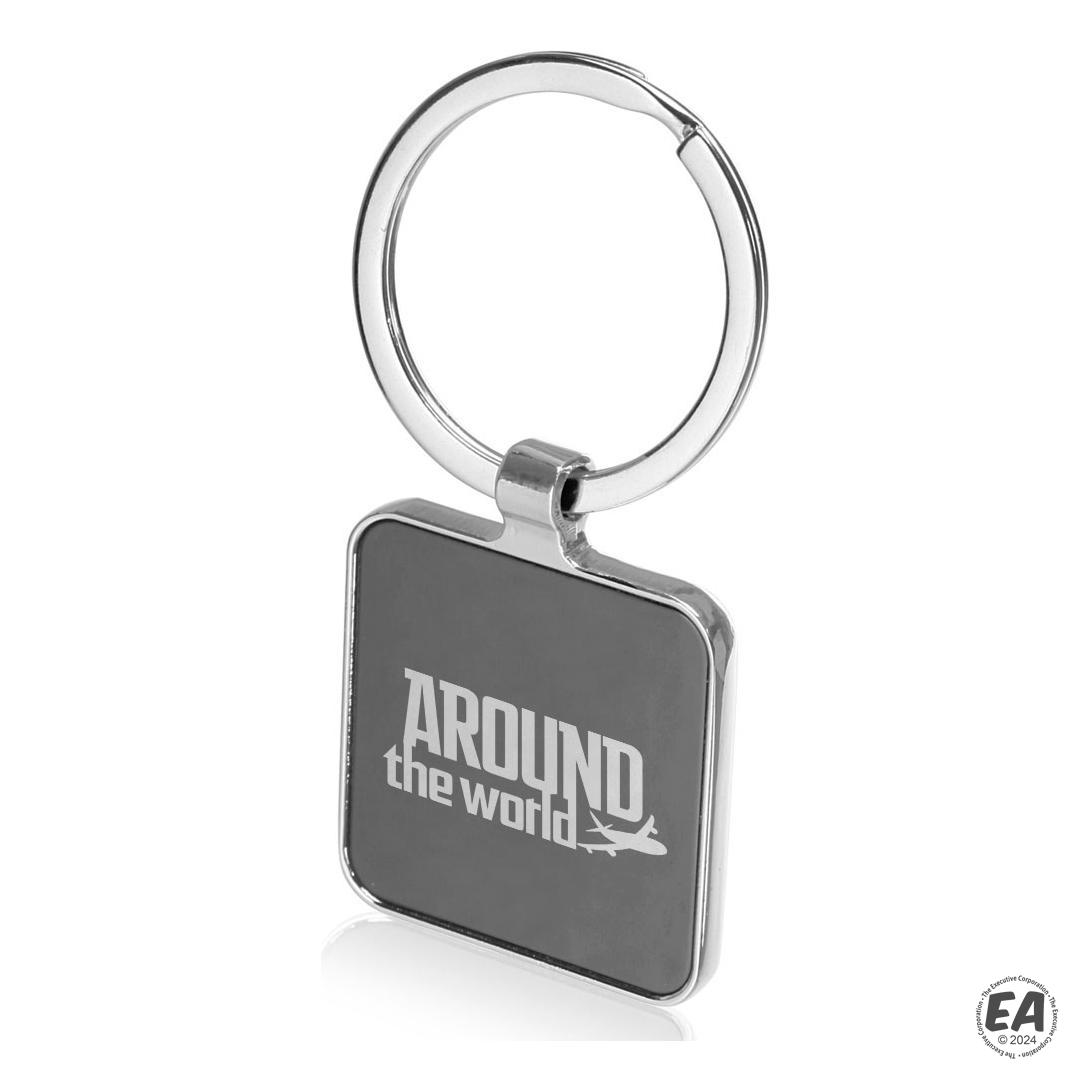 Customized Black Square Metal Keychain | Promotional Keychains | Custom ...