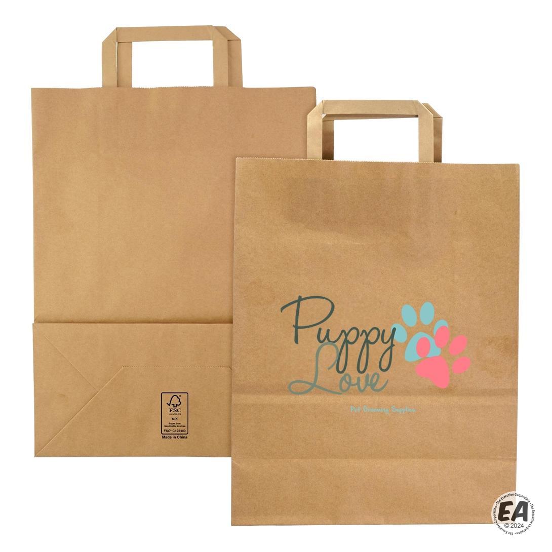 Customized Large Kraft FSC Paper Bag 10x13x5 | Promotional Matte Paper ...