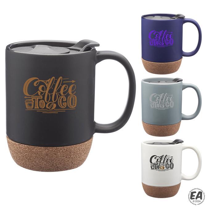Customized 13 oz. Barista Ceramic Mug with Cork Bottom | Custom Bistro ...