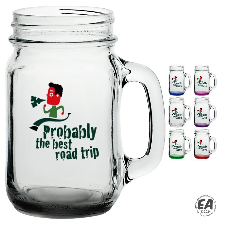 Customized 16 oz. Libbey Mason Jar with Handles | Promotional Mason ...