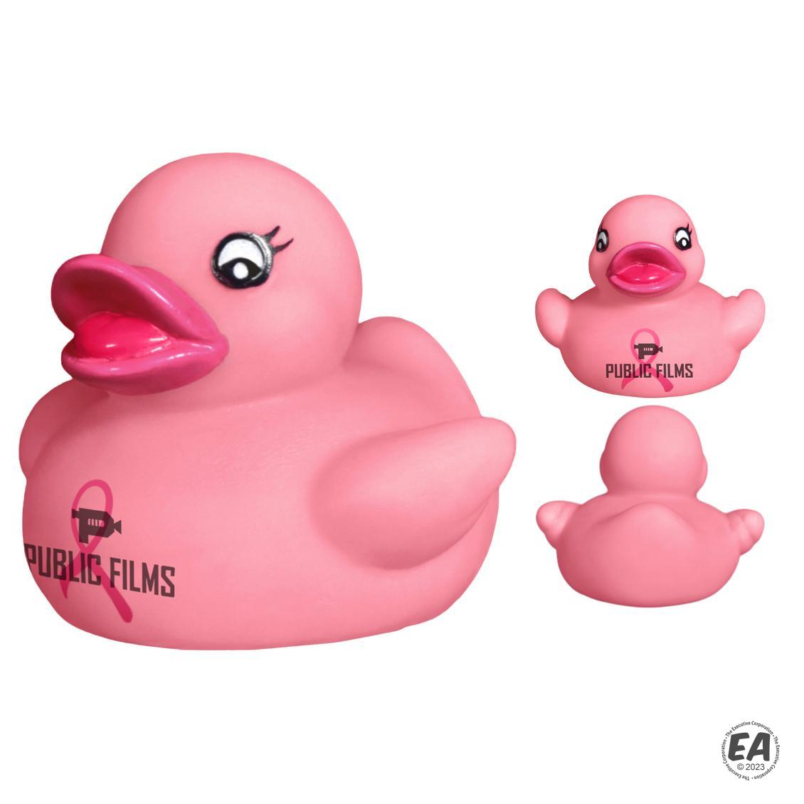 Customized Mini Pink Ribbon Rubber Duck | Promotional Rubber Ducks ...