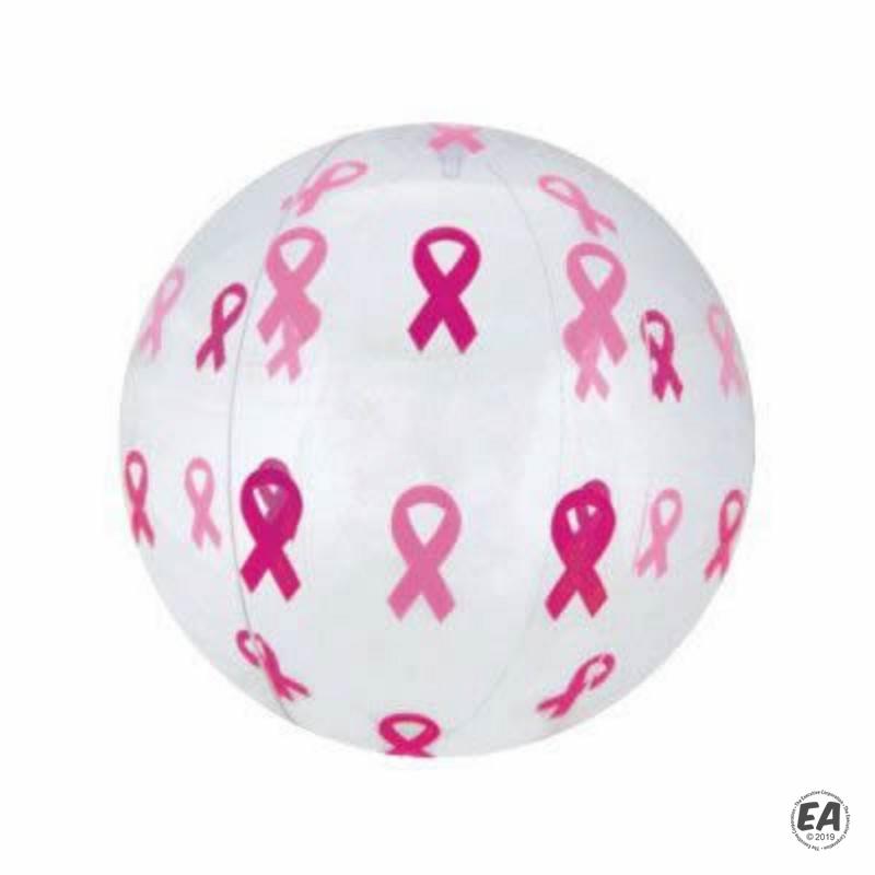 Custom 16 Inflatable Clear Beach Ball w/Pink Ribbons | Branded ...