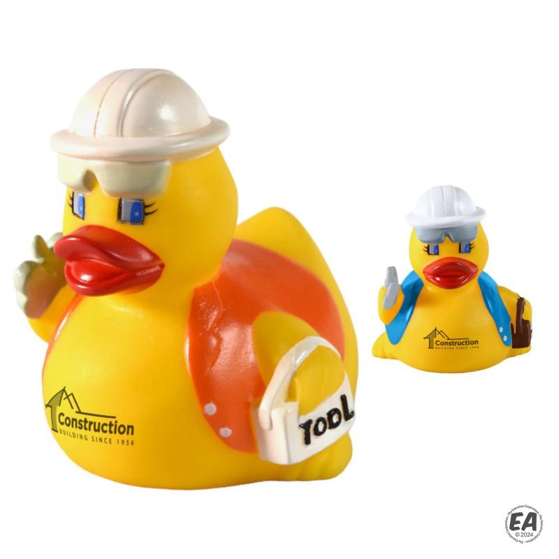 Branded Rubber Safety Construction Duck | Customized Rubber Ducks ...