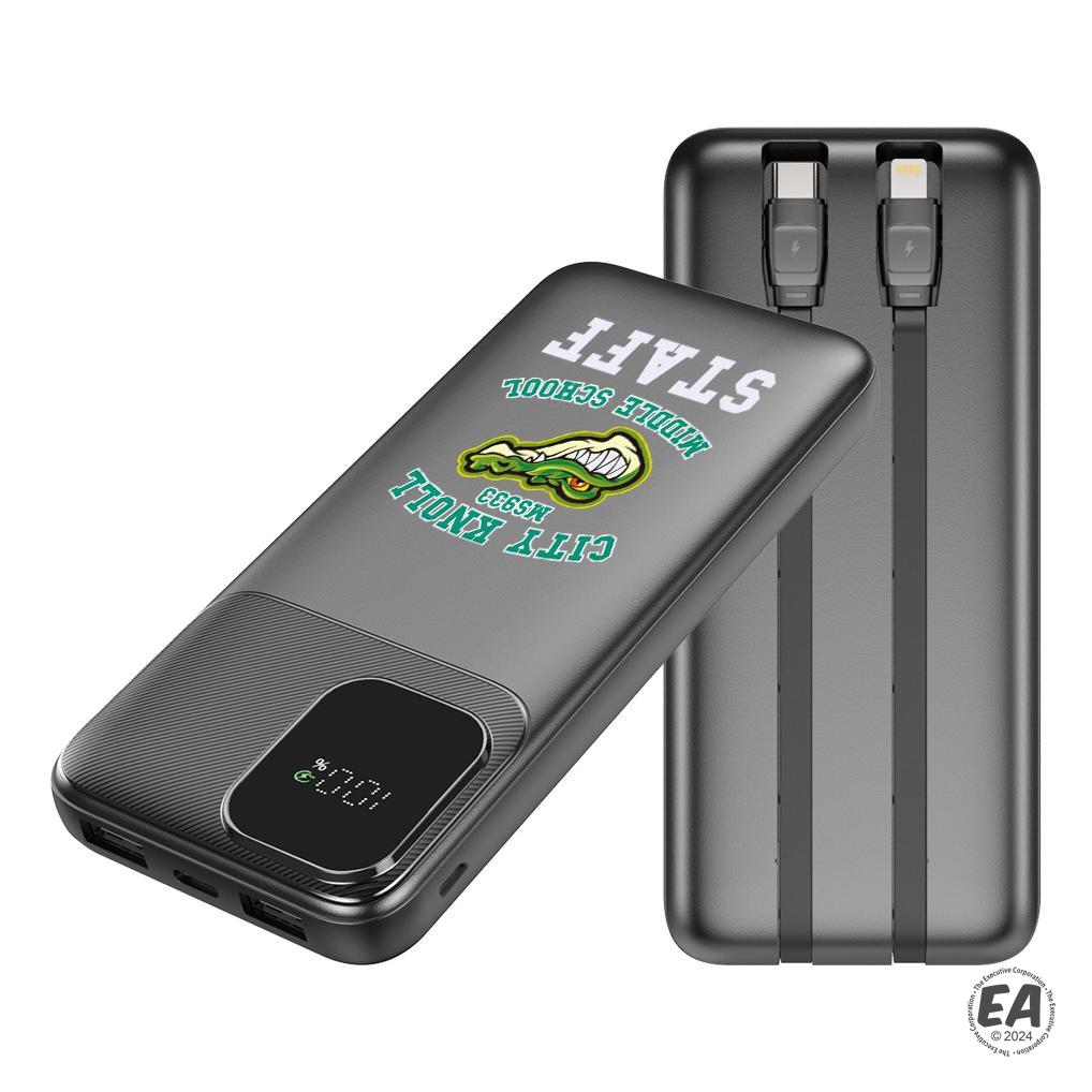 Customized Houston Dual Cord Power Bank 10,000mAh | Custom Power Banks ...