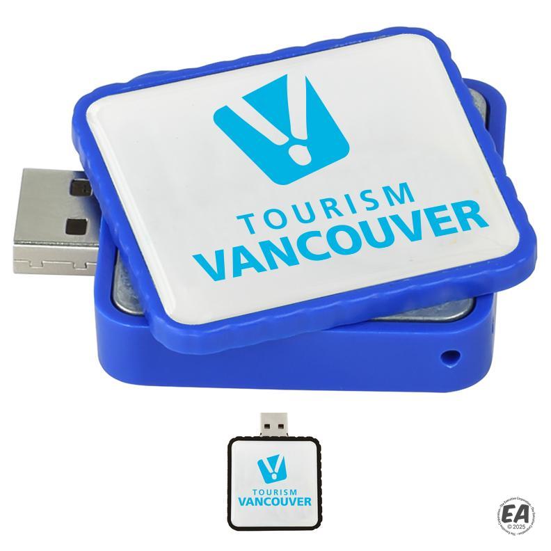 Custom Rotating Epoxy Dome Box USB Drive 4GB | Promotional Flash Drives ...