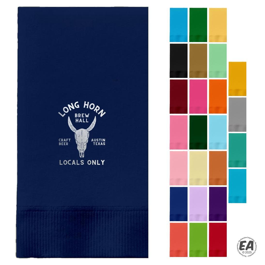 Promotional Colorware 2-Ply Colored Dinner Napkin - 1/8 Fold - Foil ...