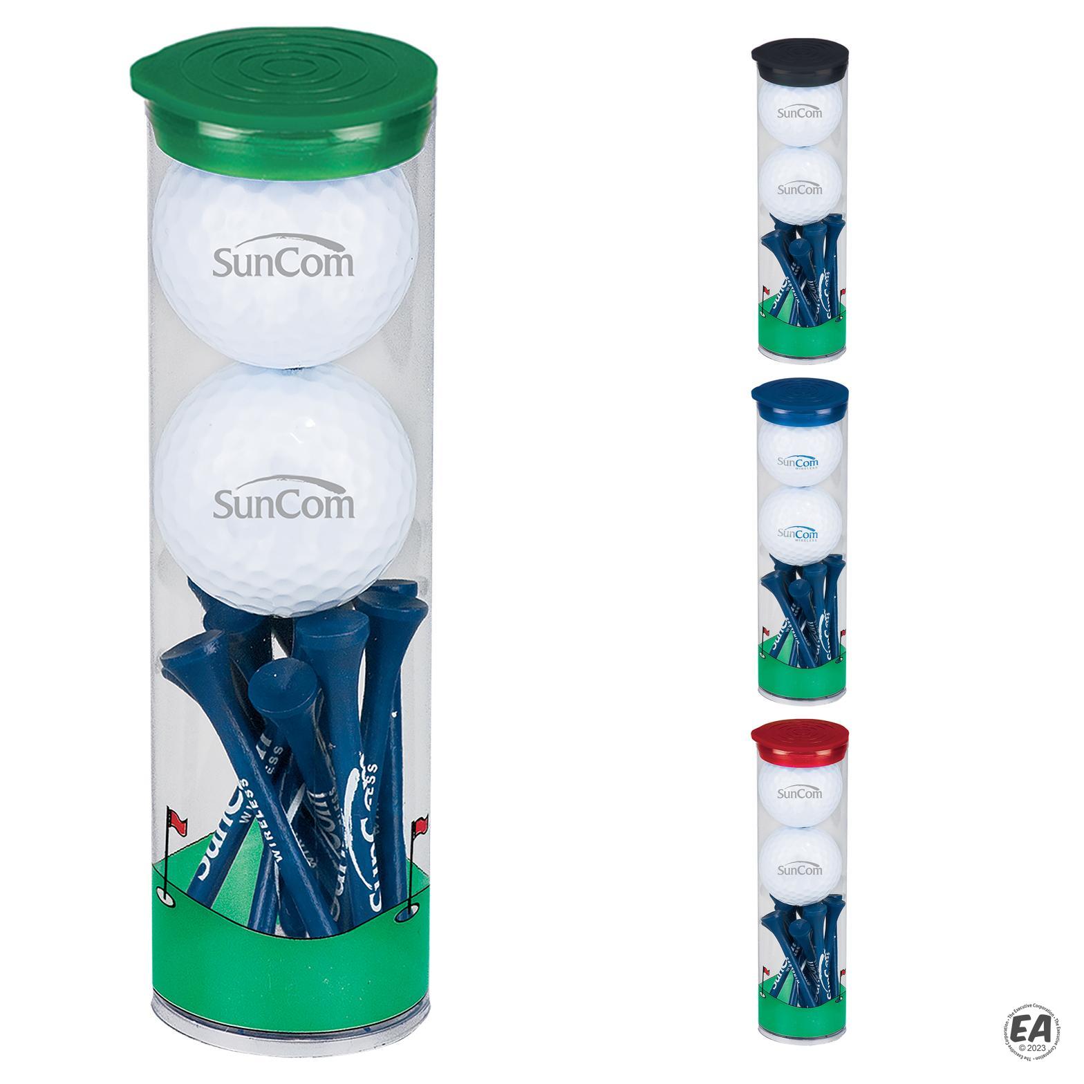 Customized Golf Tournament Kit: Clear Tube with 2 Titlest Pro V1 Golf ...